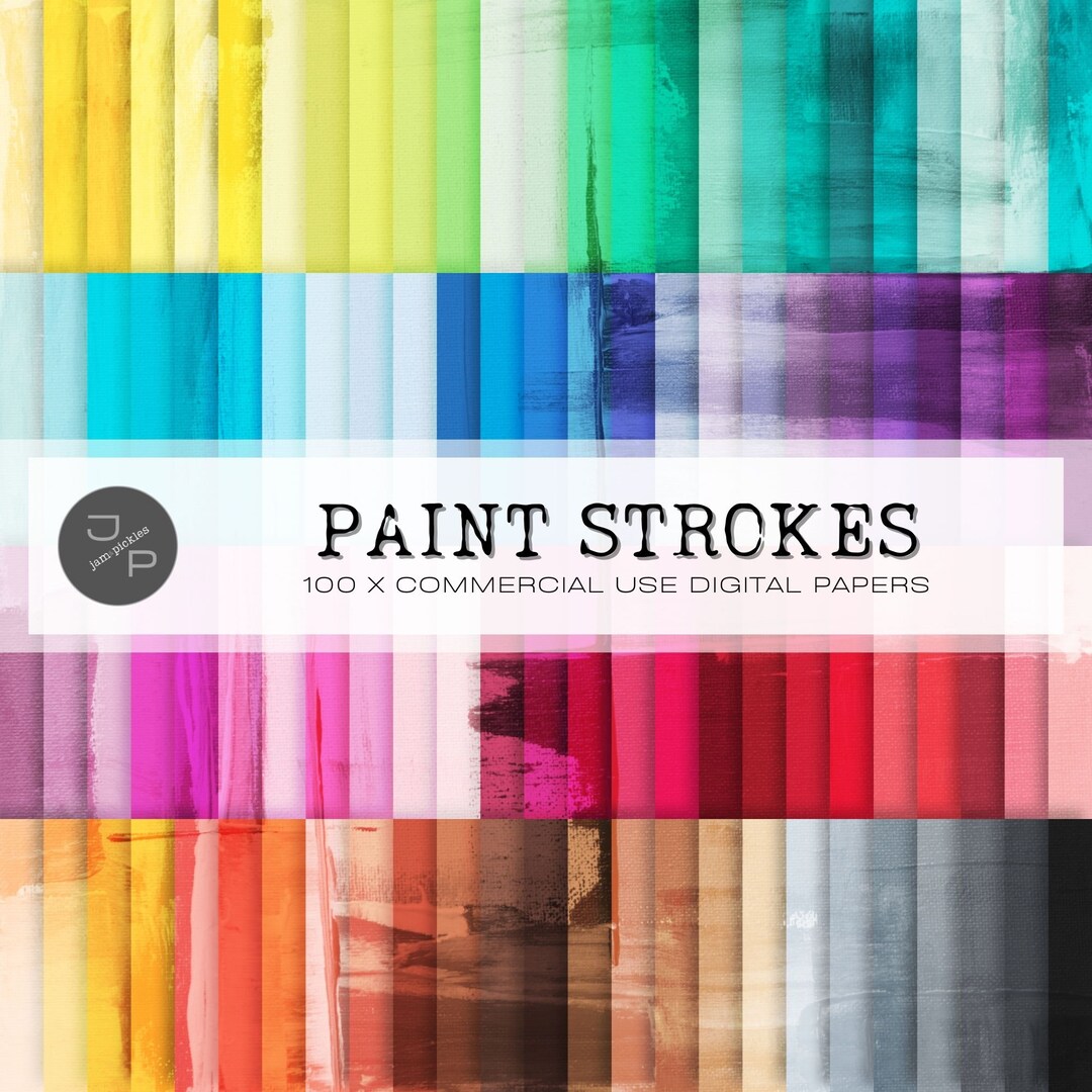 100 Paint Stroke Texture Digital Paper, Brushstroke, Paint Texture ...