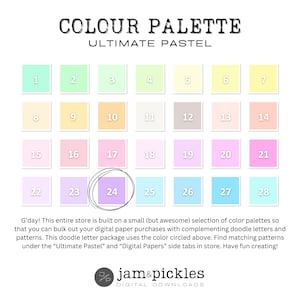 Ultimate Pastel 24 Alphabet Letters PNG Bundle, Hand Drawn Doodle ...