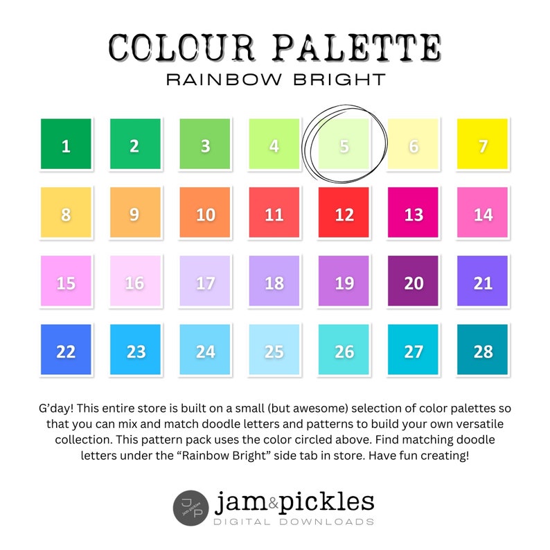 Rainbow Bright 5 Seamless Digital Paper Pattern Pack, Commercial Use ...