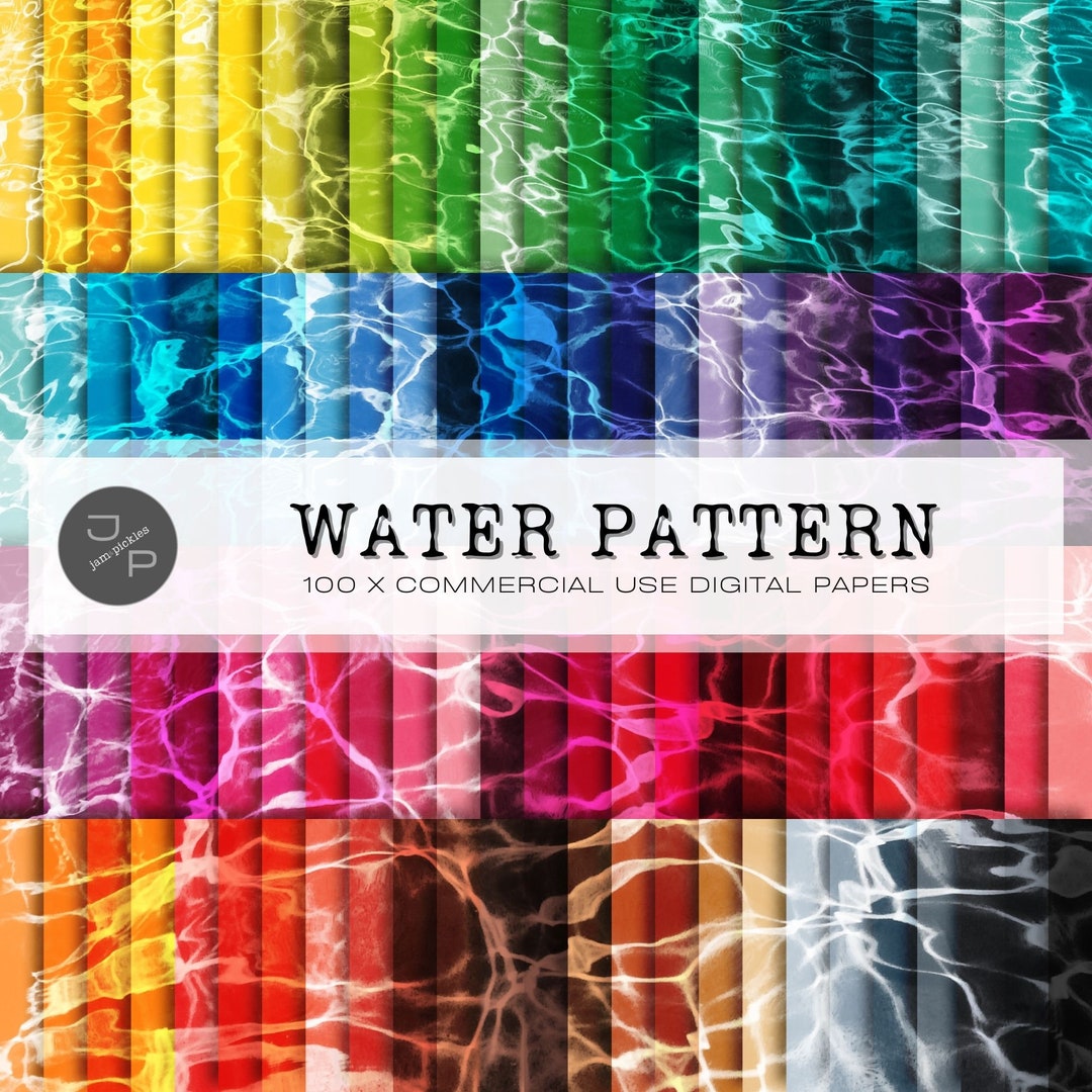 100 Water Texture Digital Paper, Water Pattern, Commercial Use Instant ...