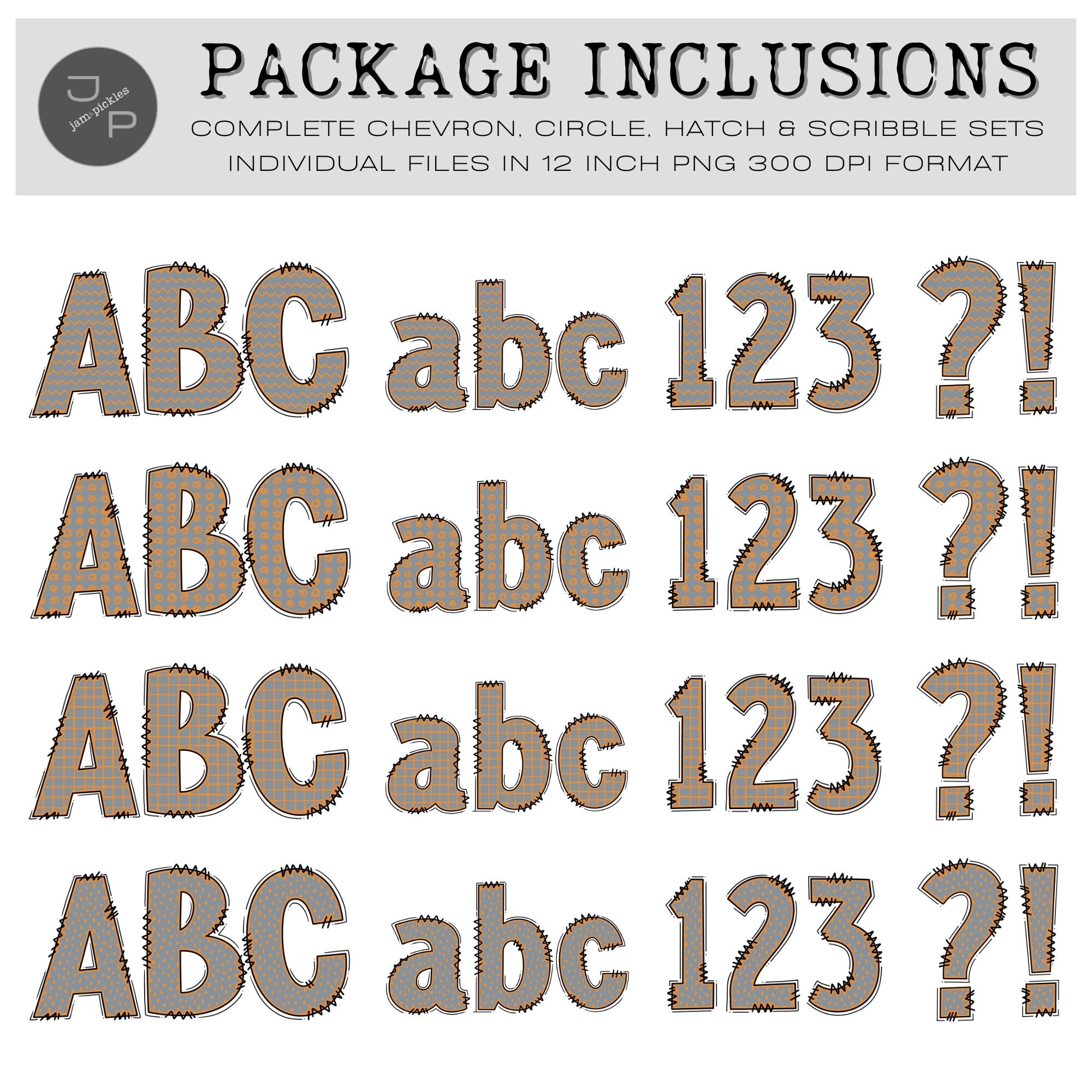 Earthy Boho 25 Alphabet Letters PNG Bundle, Hand Drawn Doodle Letters ...