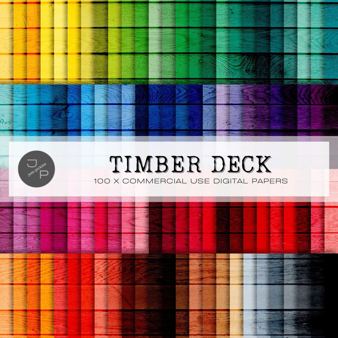 100 Timber Deck Texture Digital Paper, Wood Texture, Commercial Use ...