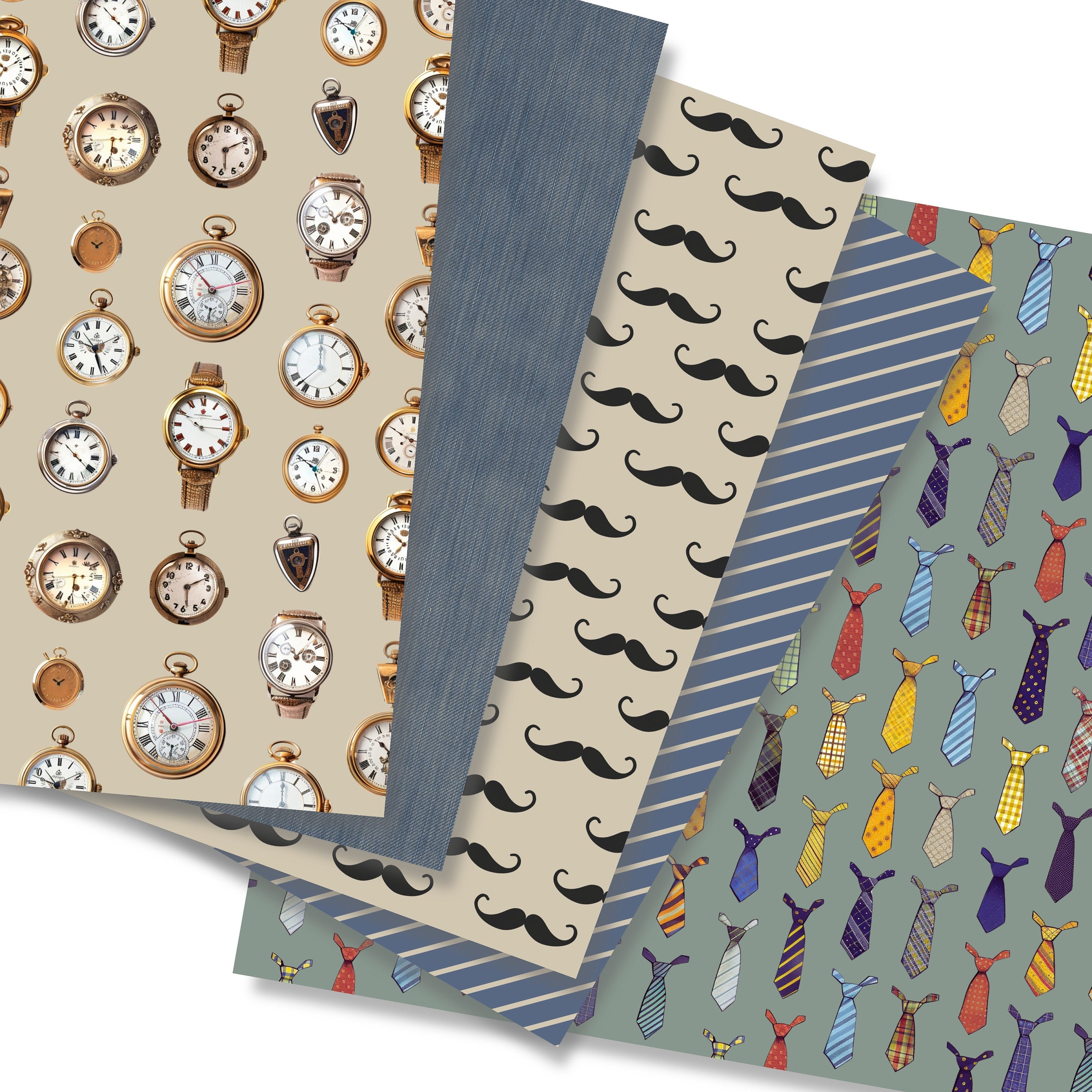 Masculine Digital Paper Pack, Seamless Design, Instant Download ...