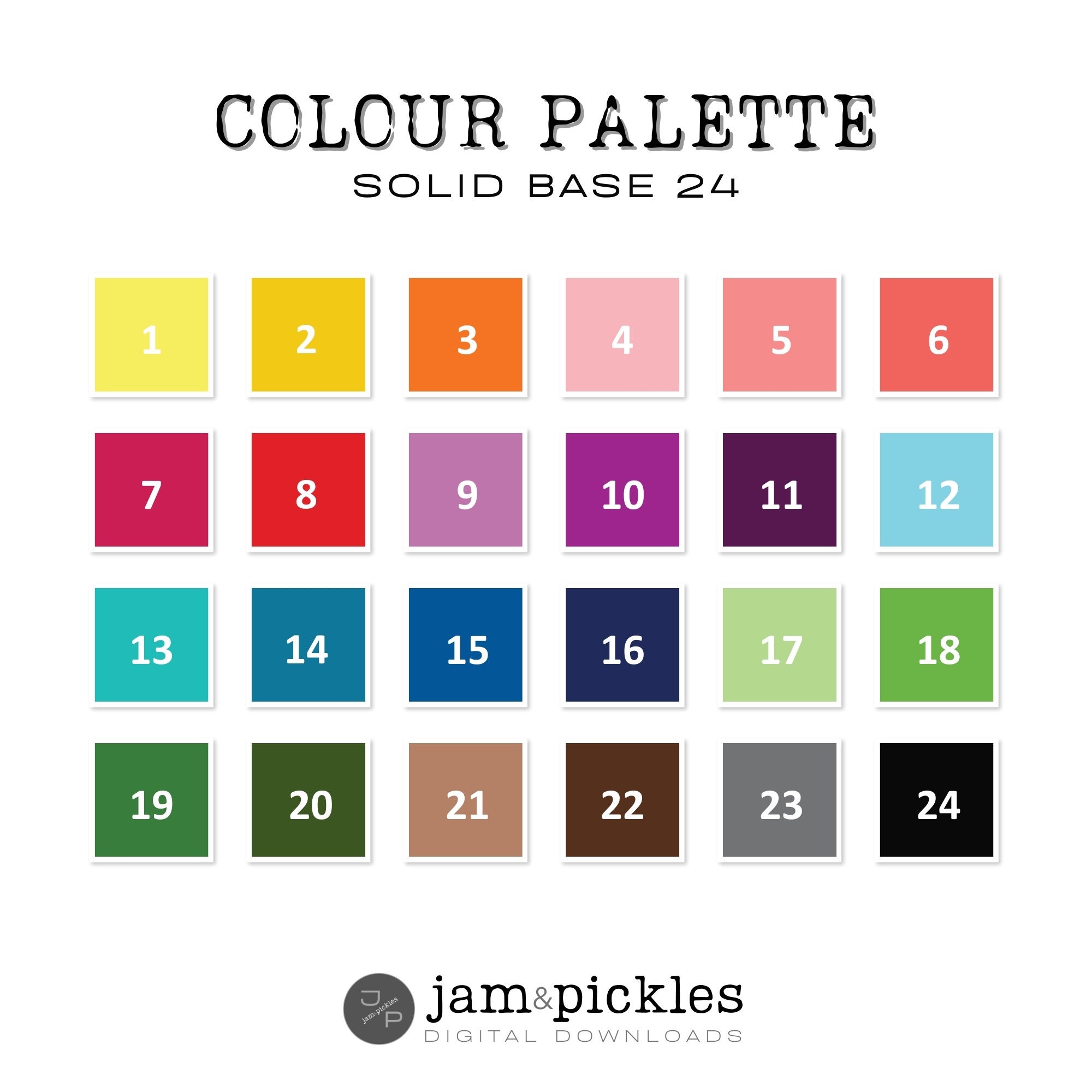 Large Dot Digital Paper Pattern, Seamless, 24 Primary Color Paper Pack ...