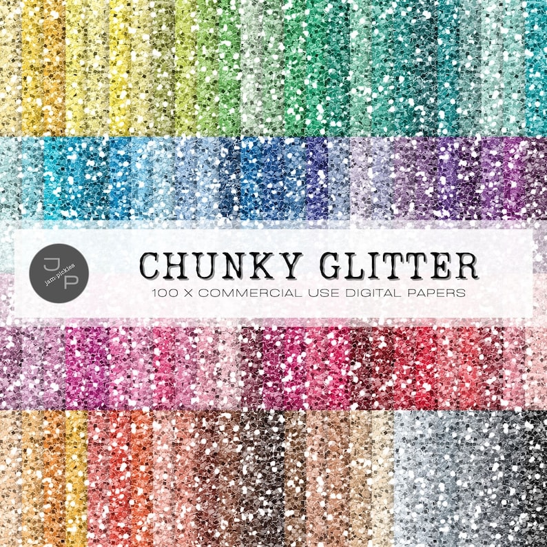 100 Chunky Glitter Texture Digital Paper, Glitter Pattern, Commercial ...