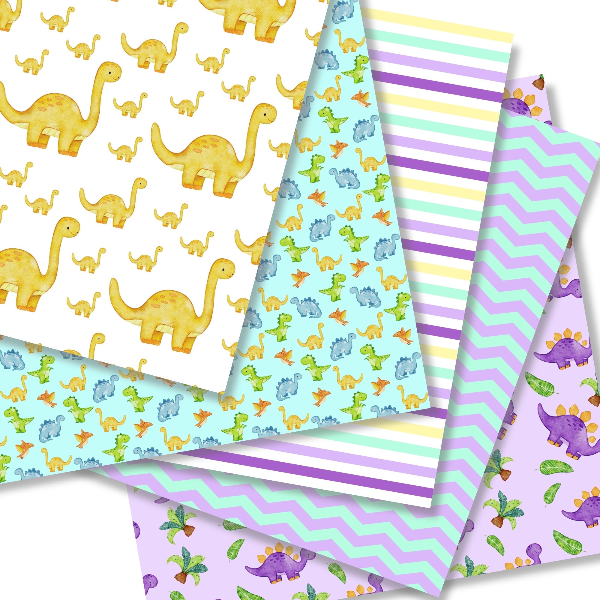 Dinosaur Digital Paper Pack, T-rex Scrapbook Pages, Baby Dino Seamless ...