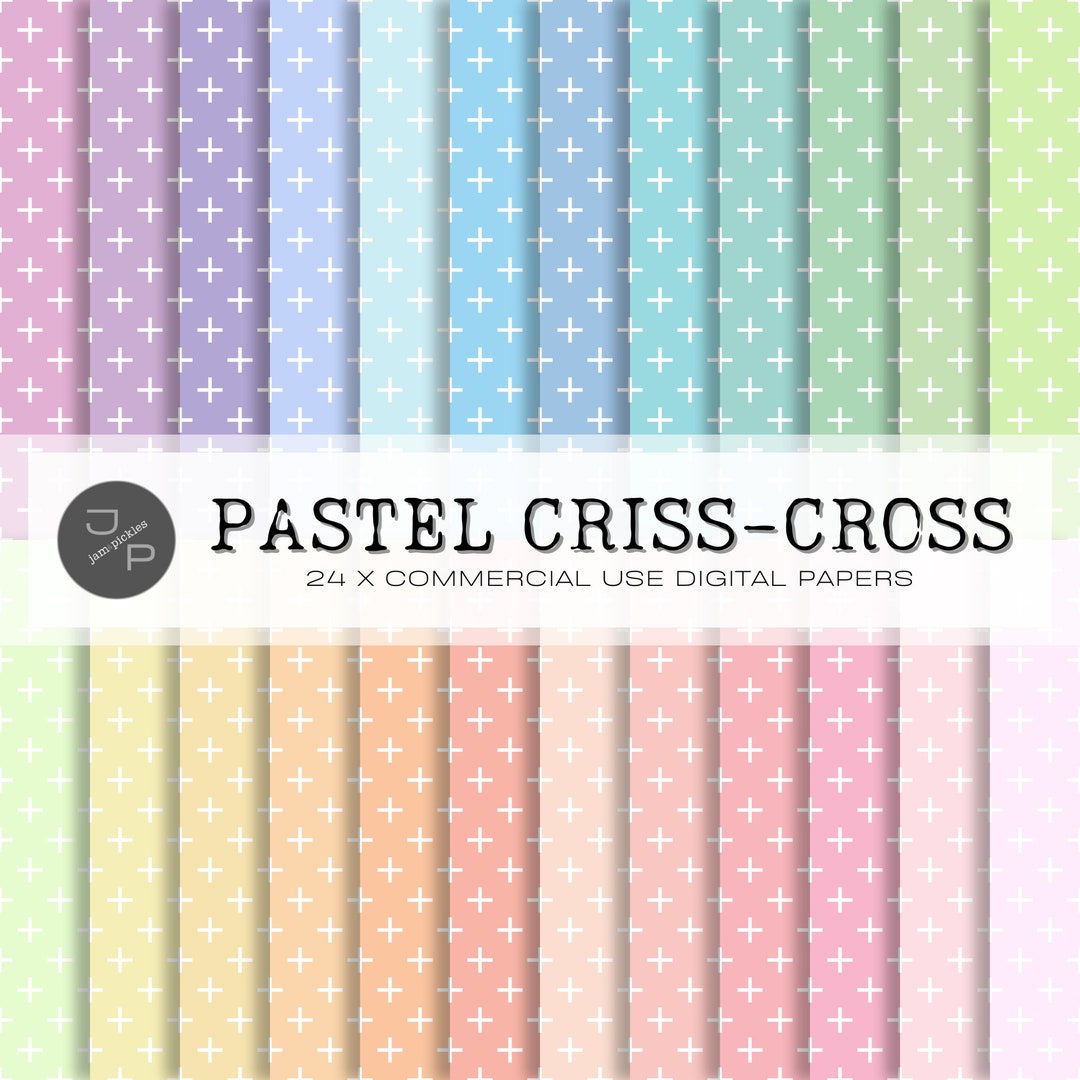 Criss-cross Digital Paper Pattern, Seamless, 24 Pastel Color Paper Pack ...