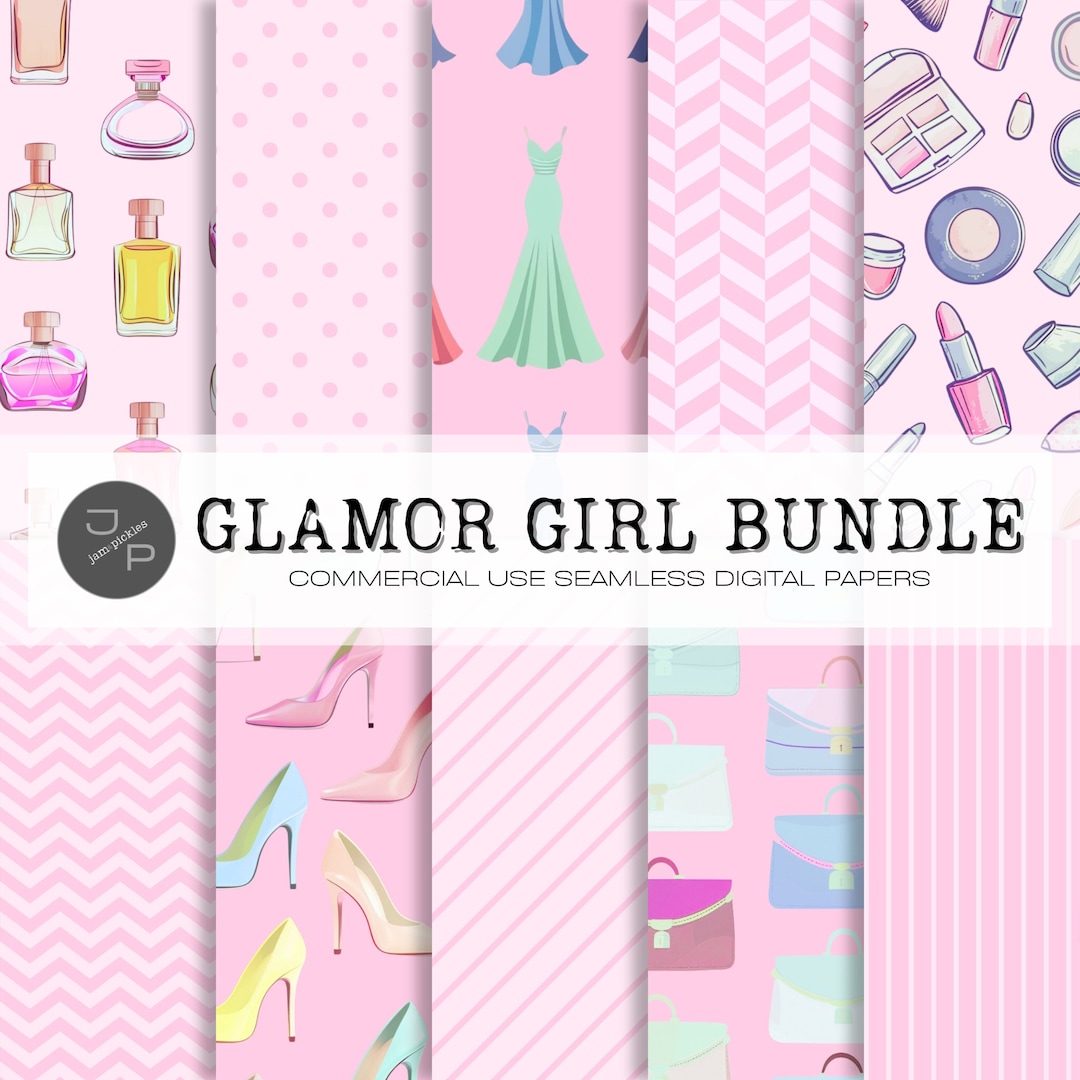Glamor Girl Digital Paper Pack, Seamless Pattern, Instant Download ...