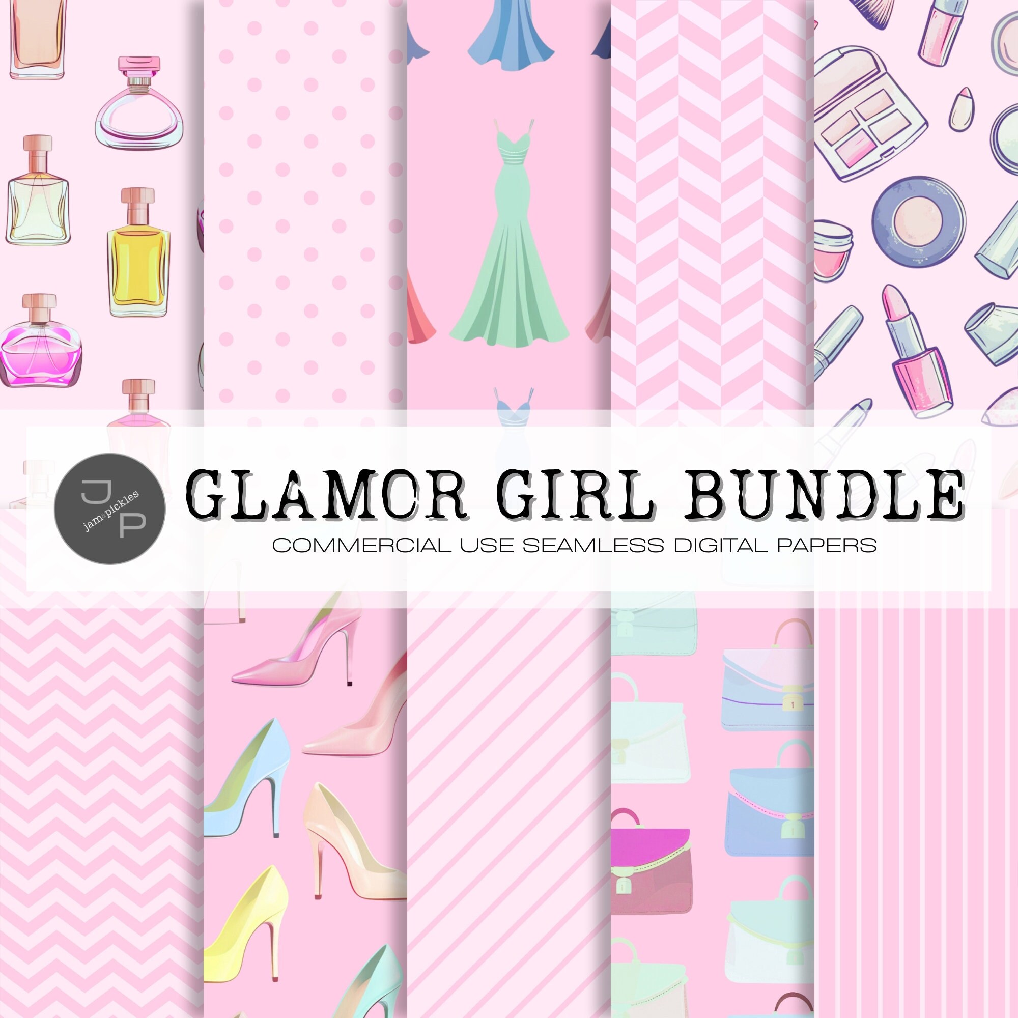 Glamor Girl Digital Paper Pack, Seamless Pattern, Instant Download ...