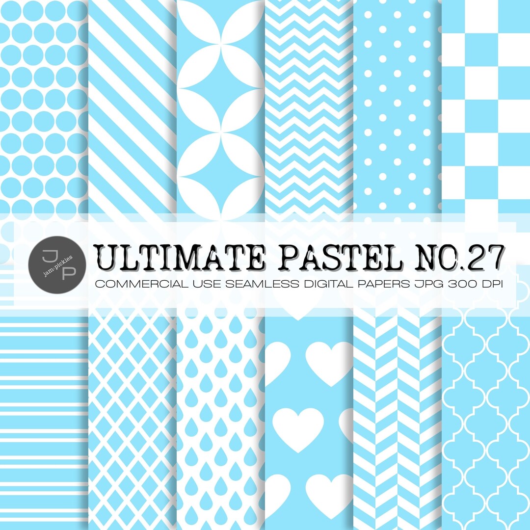 Ultimate Pastel 27 Seamless Digital Paper Pattern Pack, Commercial Use ...