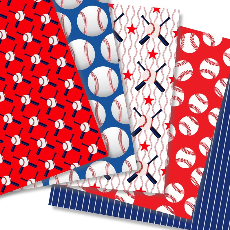 Baseball Digital Papers, Seamless Pattern, Instant Download Commercial ...
