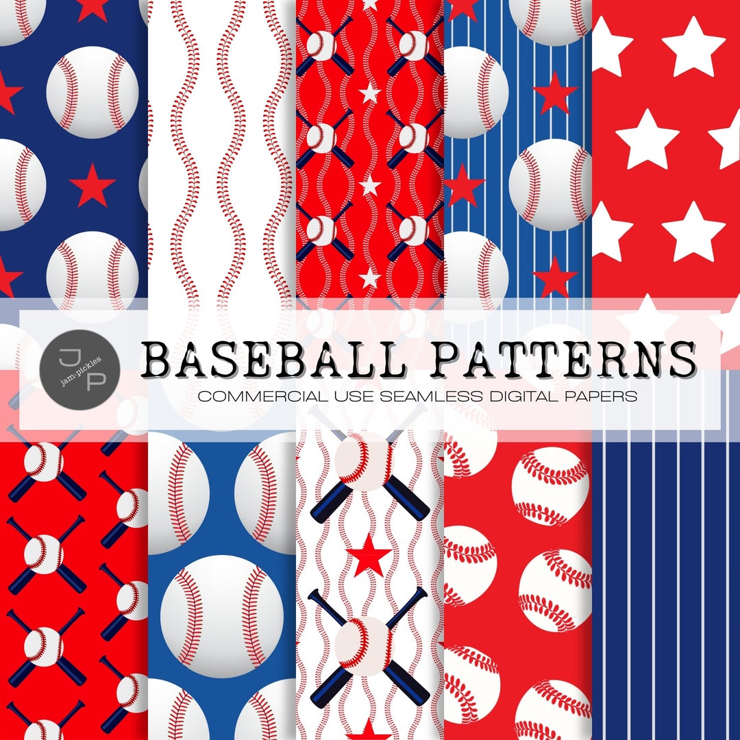 Baseball Digital Papers, Seamless Pattern, Instant Download Commercial ...