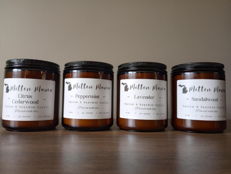 Tallow & Beeswax Candle All Natural | Handmade - Etsy