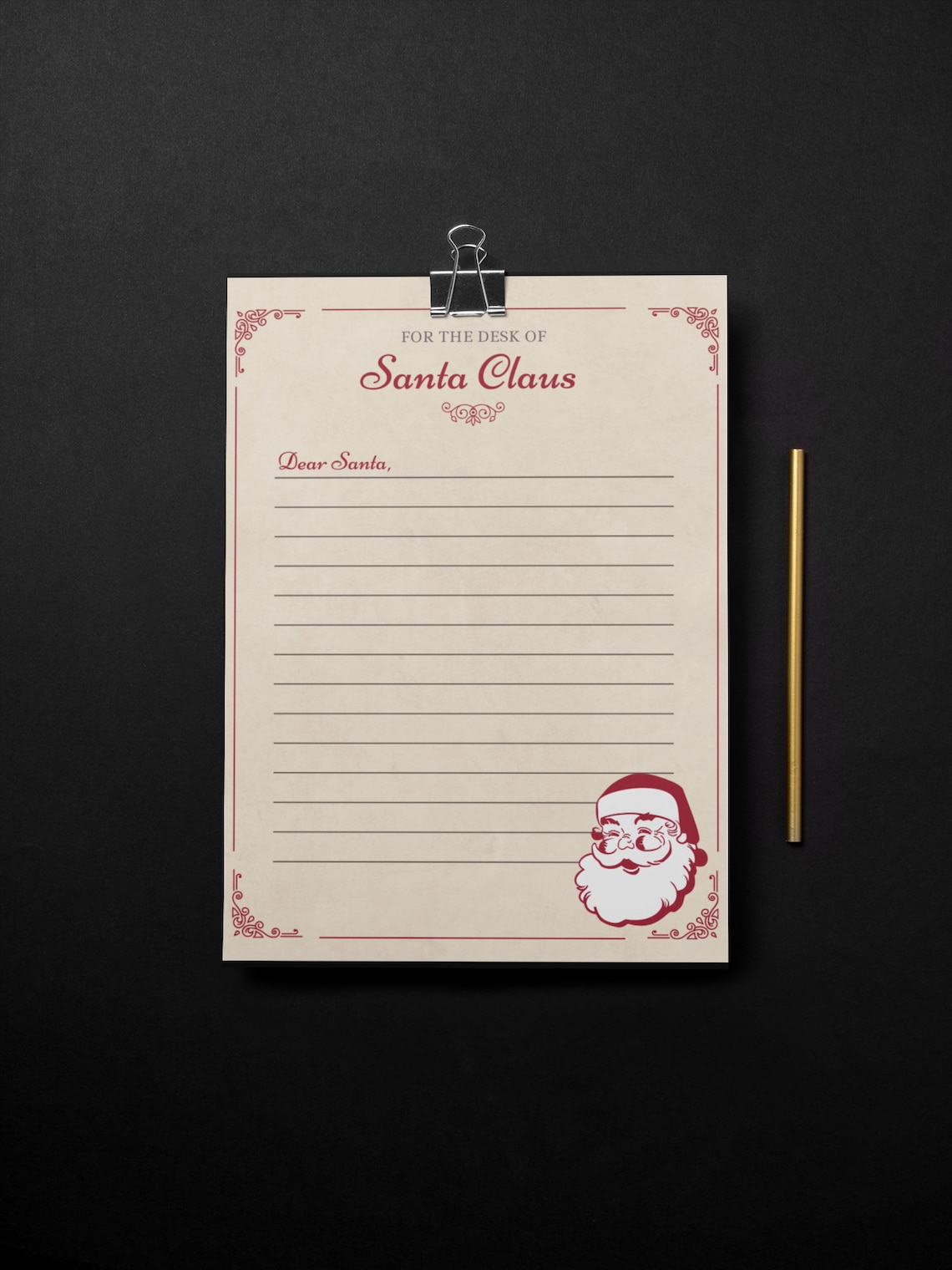 A Letter to Santa | Digital Santa Letter Template | Printable Santa ...