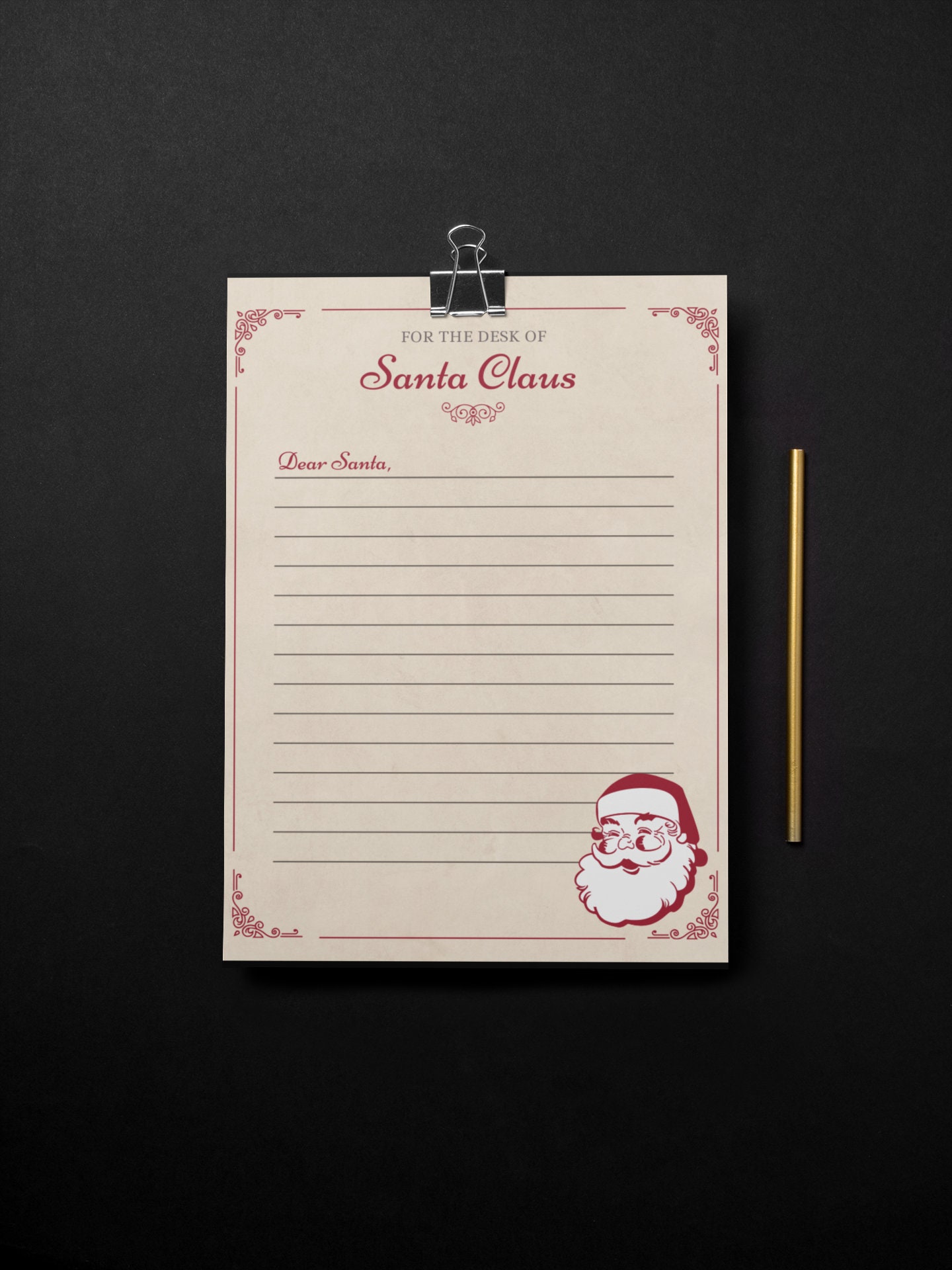 A Letter to Santa | Digital Santa Letter Template | Printable Santa ...