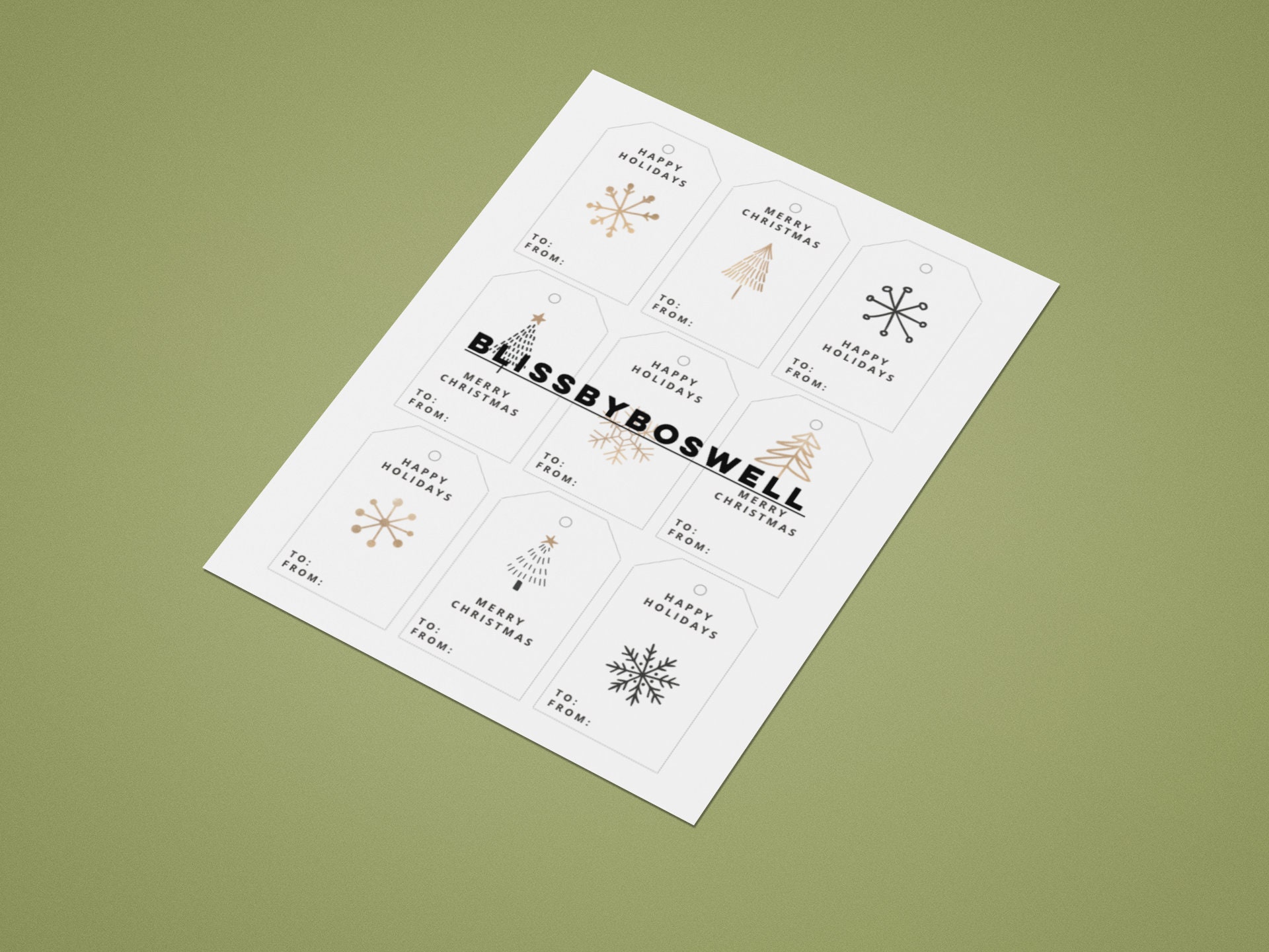 Printable Christmas Gift Tags Template | Fillable Christmas Gift Tag ...