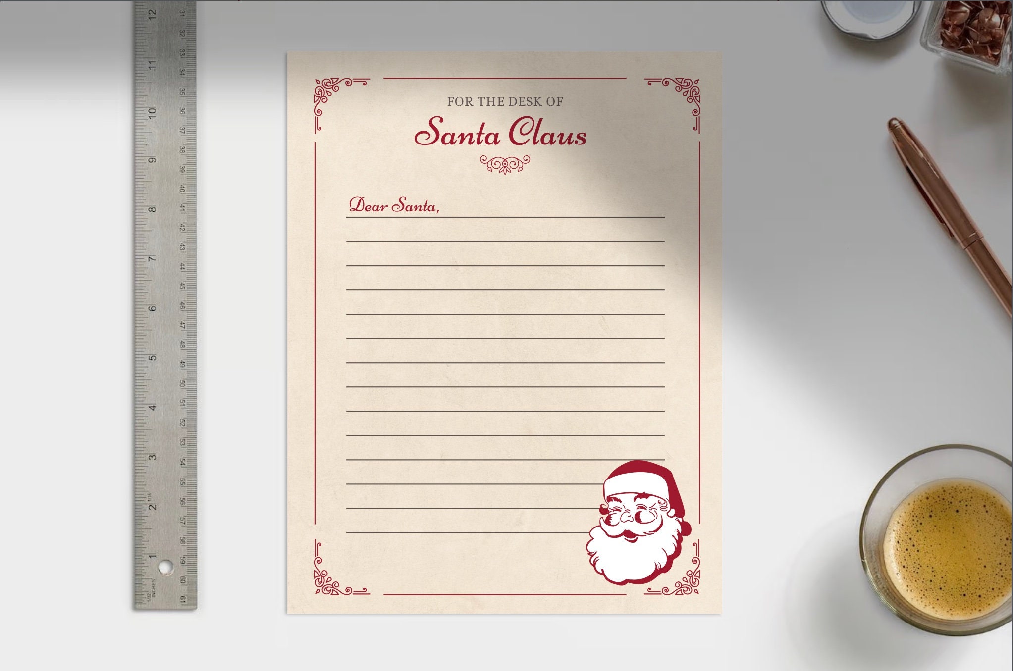 A Letter to Santa | Digital Santa Letter Template | Printable Santa ...
