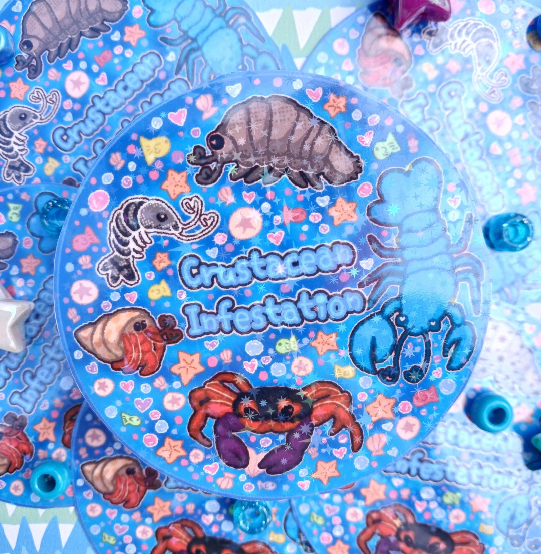 Crustacean Infestation Ocean Crustacean Animal Sticker Shrimp Crab ...