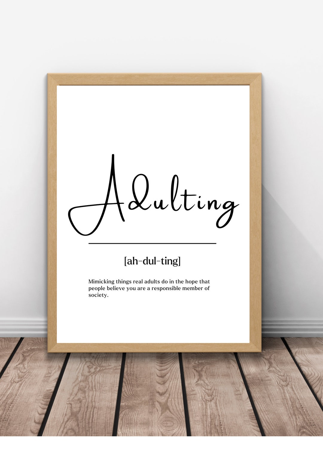 Adulting Definition Print - Etsy
