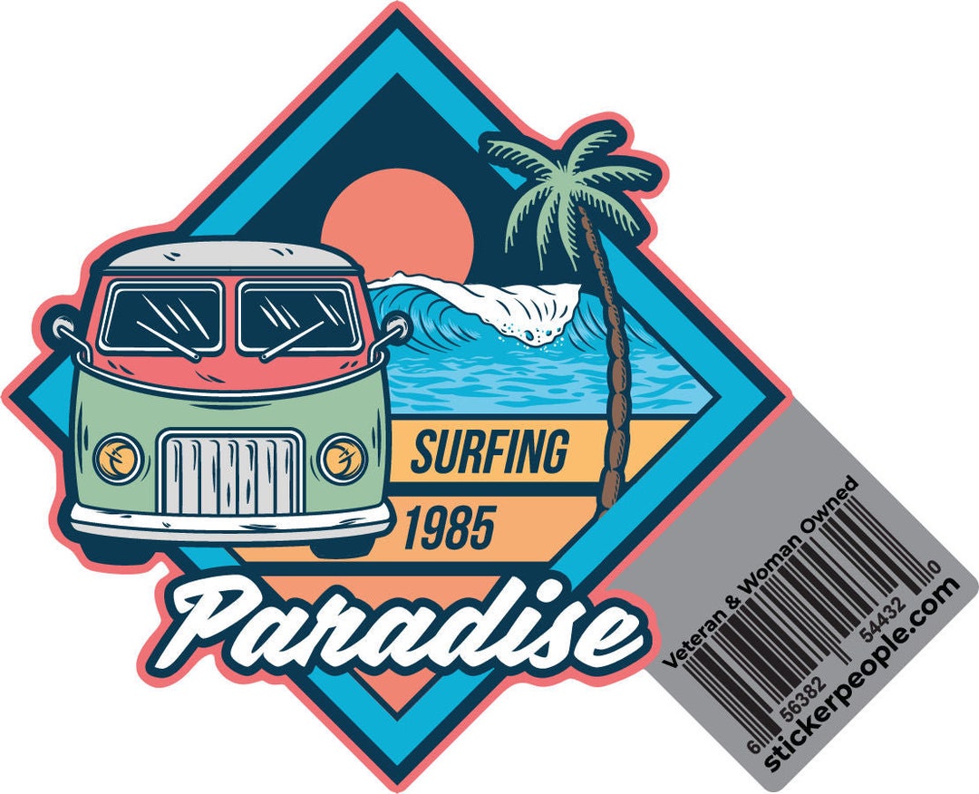 Paradise With VW Van Stickers - Etsy