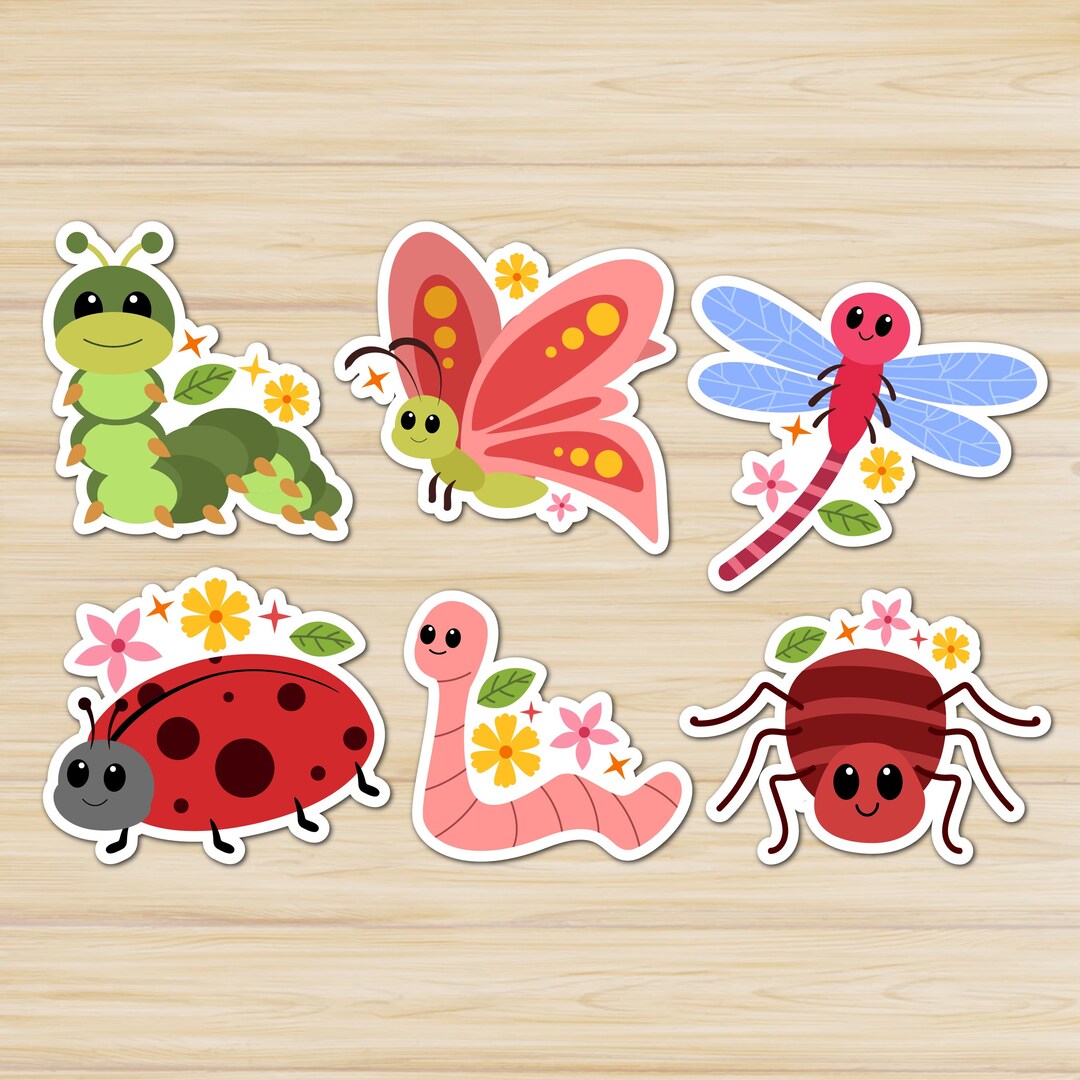 Cute Spring Insect Sticker Set Insect Stickers Pack - Etsy