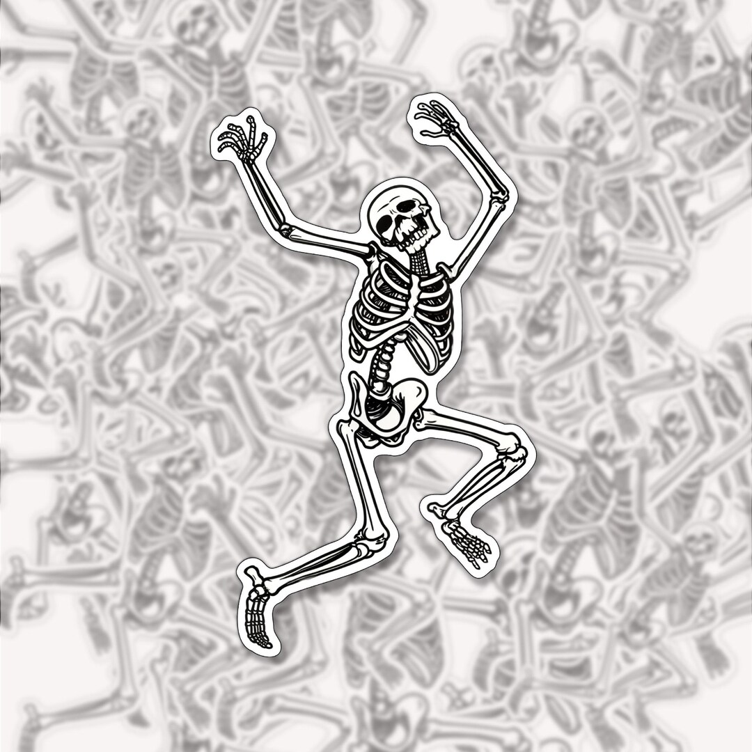 Dancing Skeleton Sticker, Dance With Death Sticker - Etsy