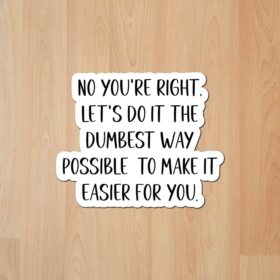 No You're Right Lets Do It the Dumbest Way Possible to Make It Easier ...