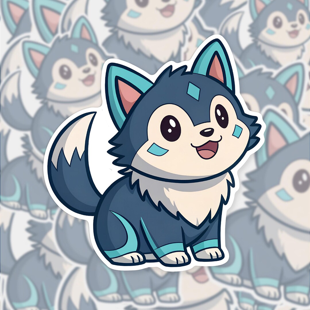 Blue Dog Doodle Inspired Sticker - Funny Parody Vinyl Decal for Laptops ...