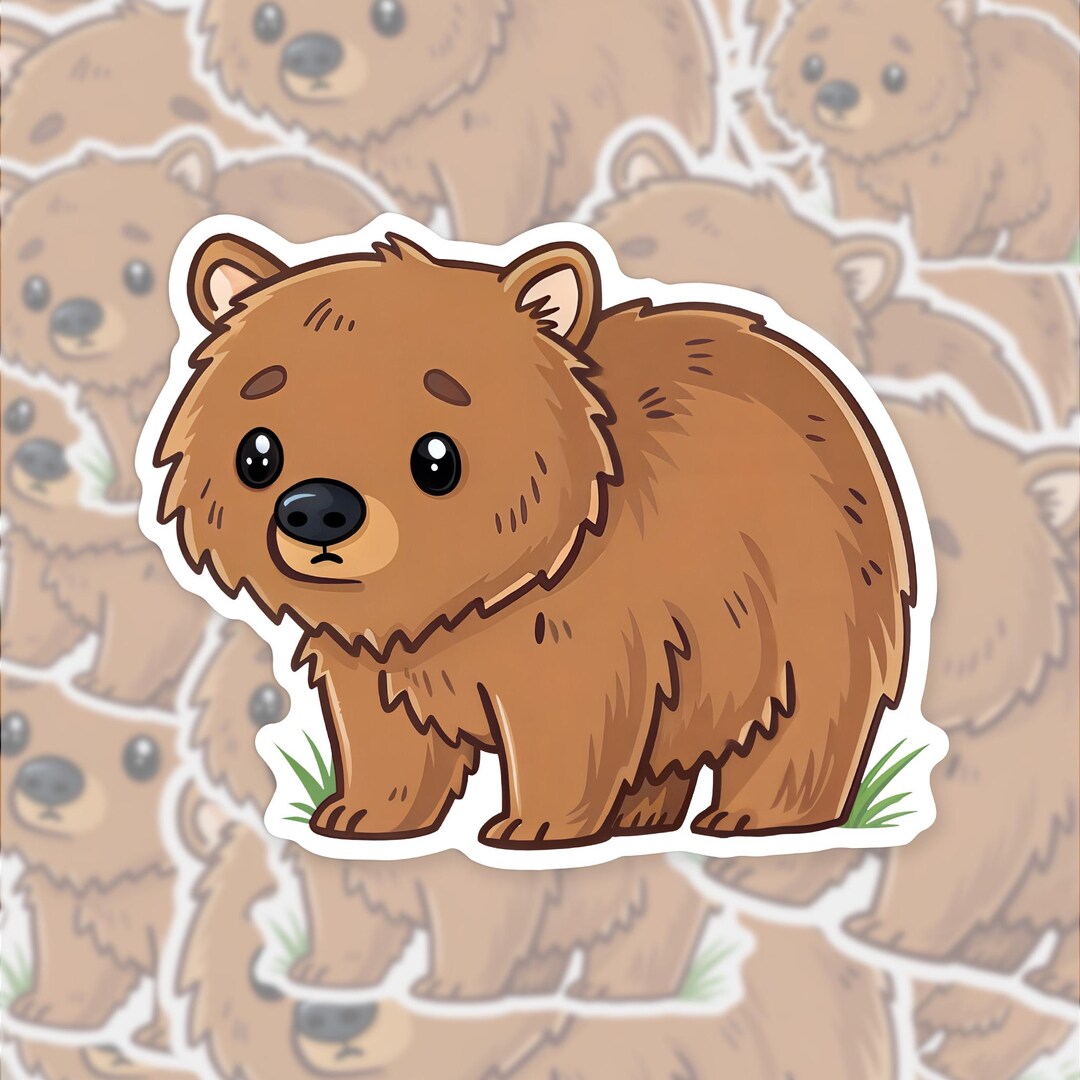 Cute Wombat Sticker - Adorable Animal Vinyl Decal - Matte Waterproof ...