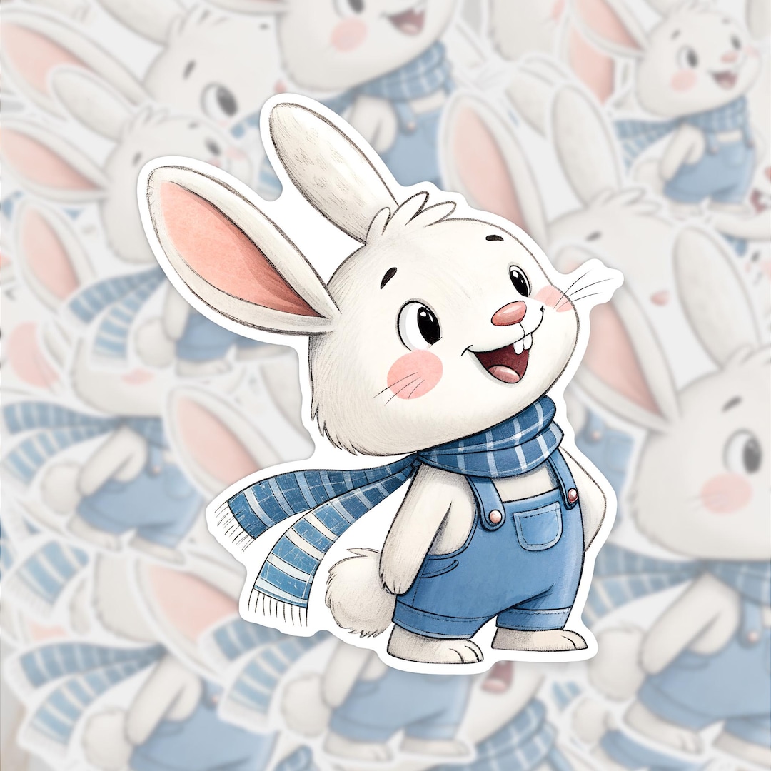 Max and Ruby Inspired Nostalgic Bunny Sticker - Vinyl Decal for Laptops ...