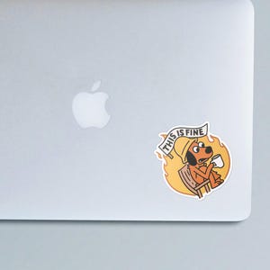 This is Fine Meme Sticker - Funny Fire Dog Meme - Humor Vinyl Decal for ...