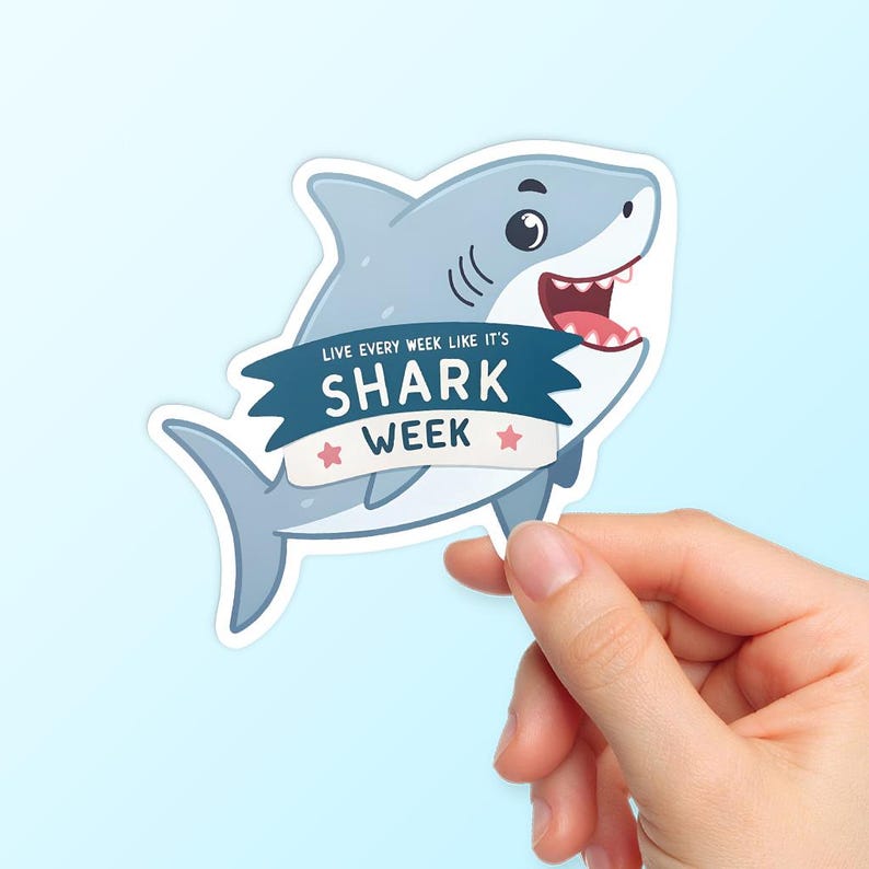 Shark Week Sticker - Funny Shark Vinyl Decal - Whale Shark Gift for ...