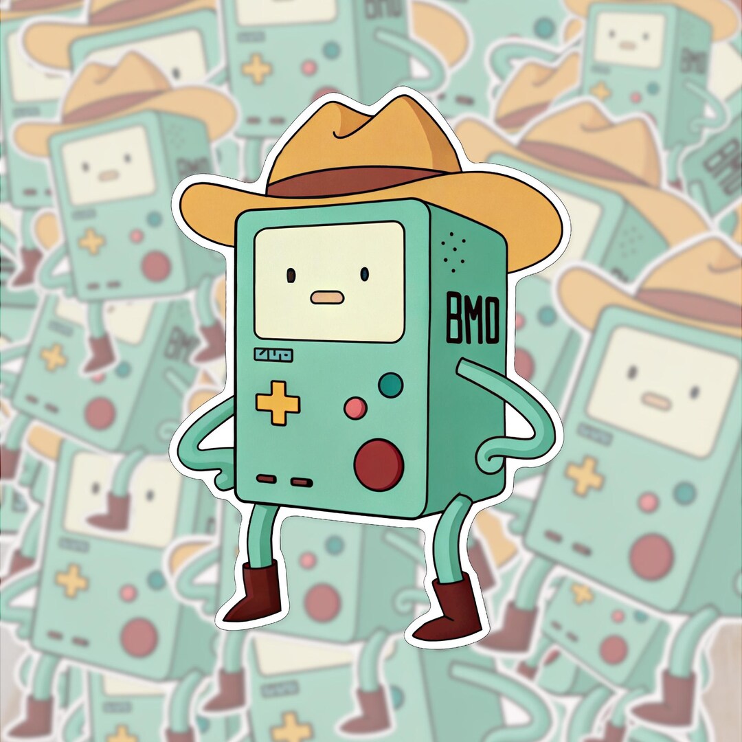 BMO Sticker - Adventure Time-inspired Cowboy BMO Character Decal for ...