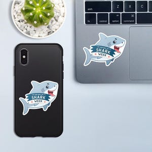 Shark Week Sticker - Funny Shark Vinyl Decal - Whale Shark Gift for ...