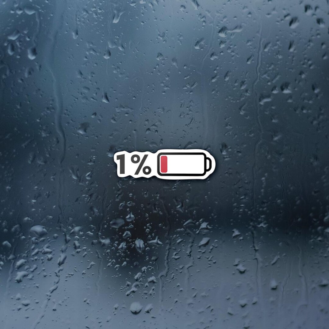 1 Percent Sticker Sticker, Low Battery Sticker - Etsy