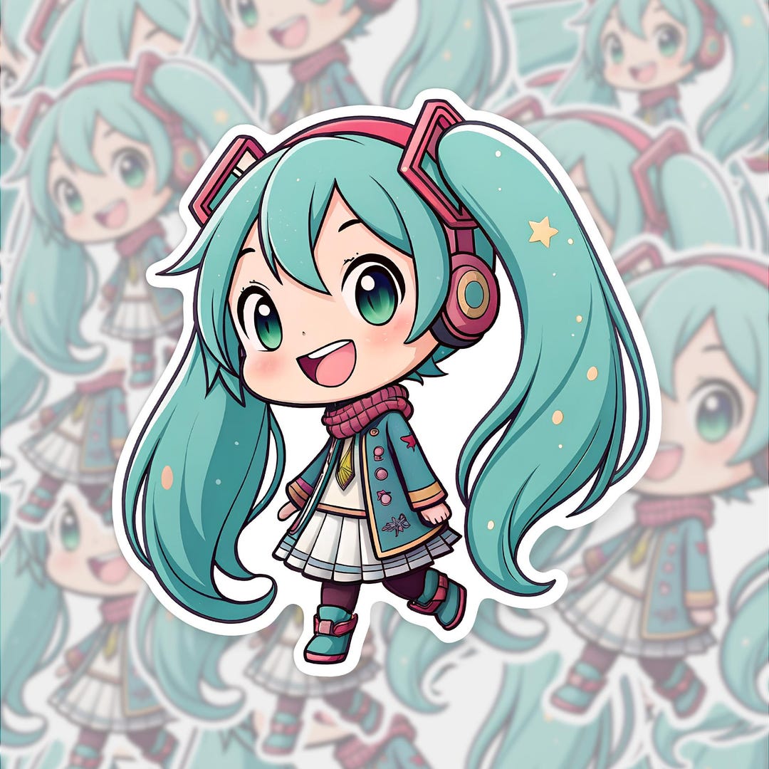 Hatsune Miku Sticker - Waterproof Vinyl Decal for Laptops and Water ...