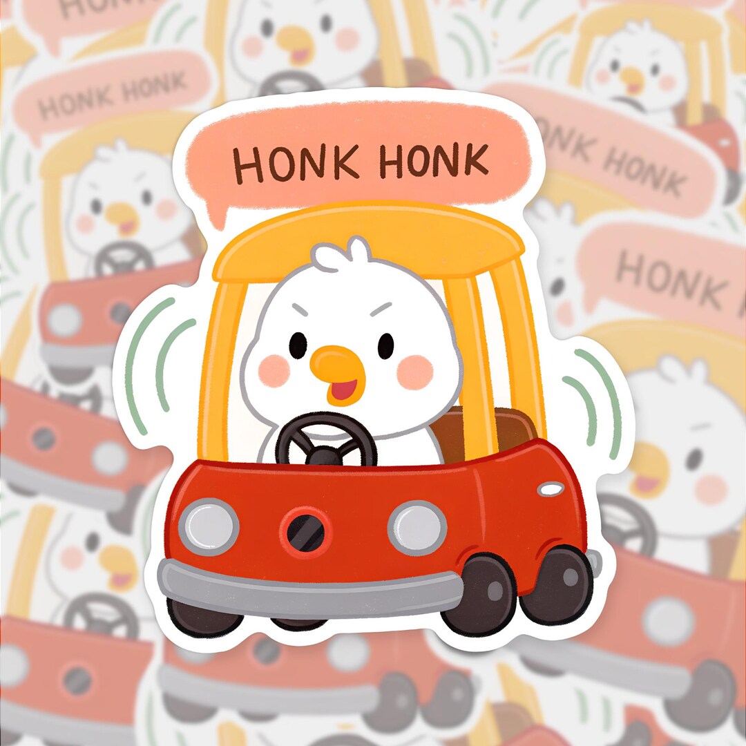 Goose Driving Car Sticker - Funny Meme Vinyl Decal - Cute Animal Gift ...