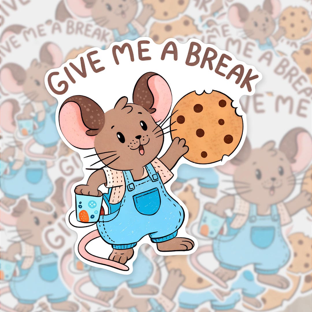 Nostalgic Kidcore Mouse Cookie Sticker - Aesthetic Y2K Vinyl Decal for ...
