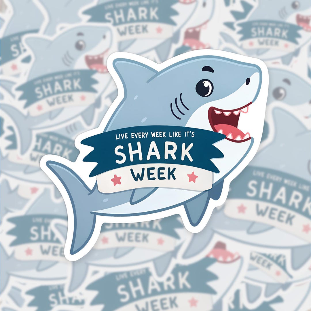 Shark Week Sticker - Funny Shark Vinyl Decal - Whale Shark Gift for ...