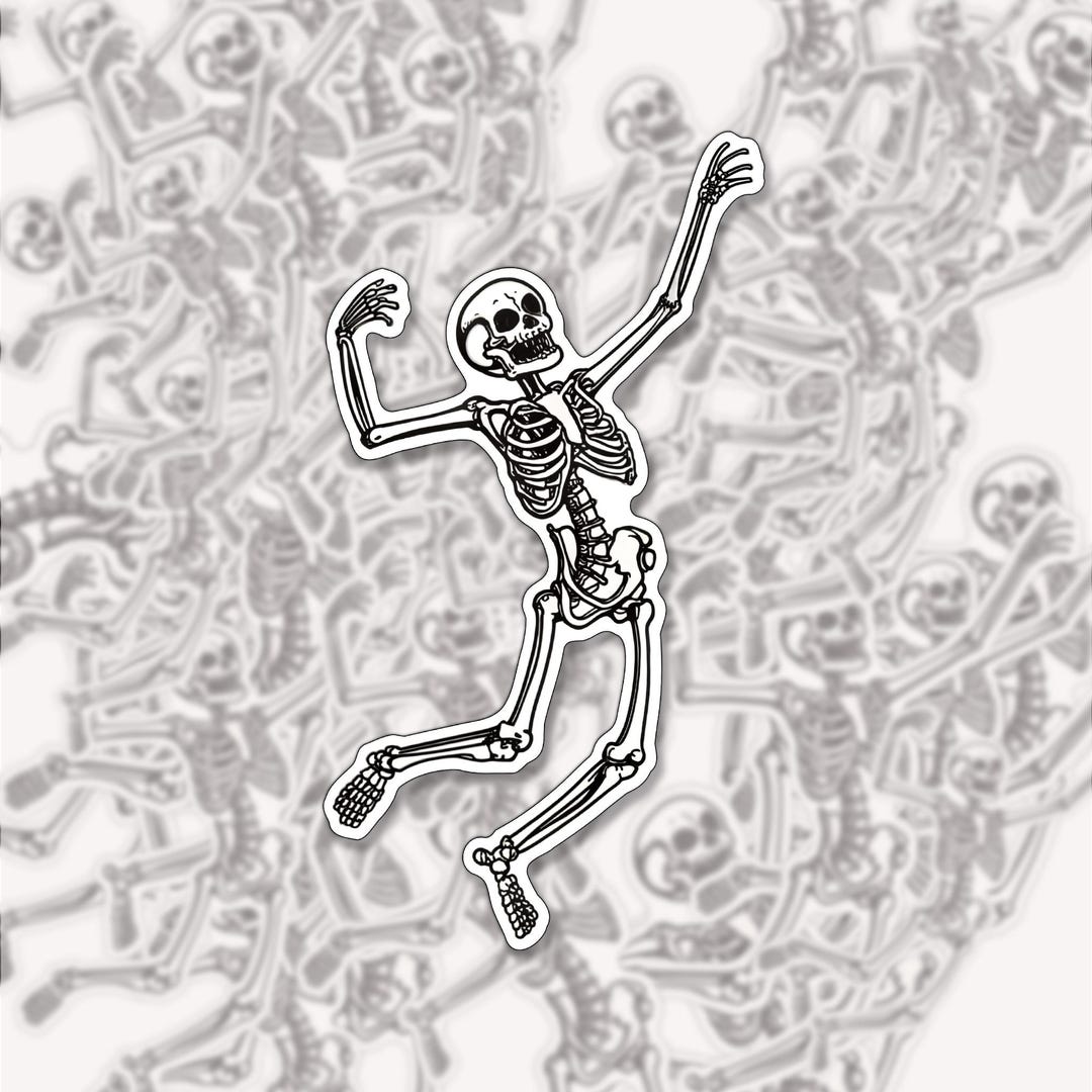 Dancing Skeleton Sticker, Dance With Death Sticker - Etsy