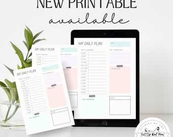 Daily Printable Planner, Daily Goal Tracking, to Do List, Minimal ...