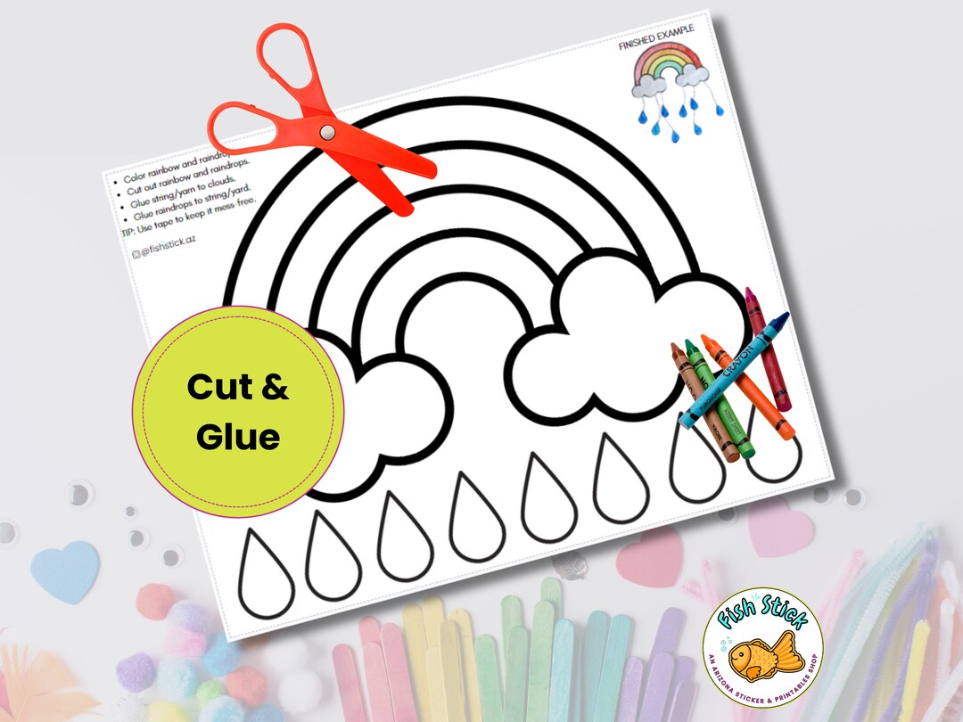 Rainbow Mobile, Printable Rainbow Activity Page, Kids Activity, Kids ...