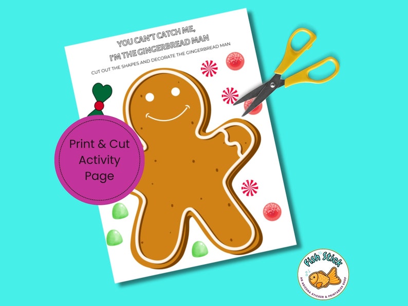 Gingerbread Man Activity Sheet, Print & Cut Activity Sheet, Kids ...