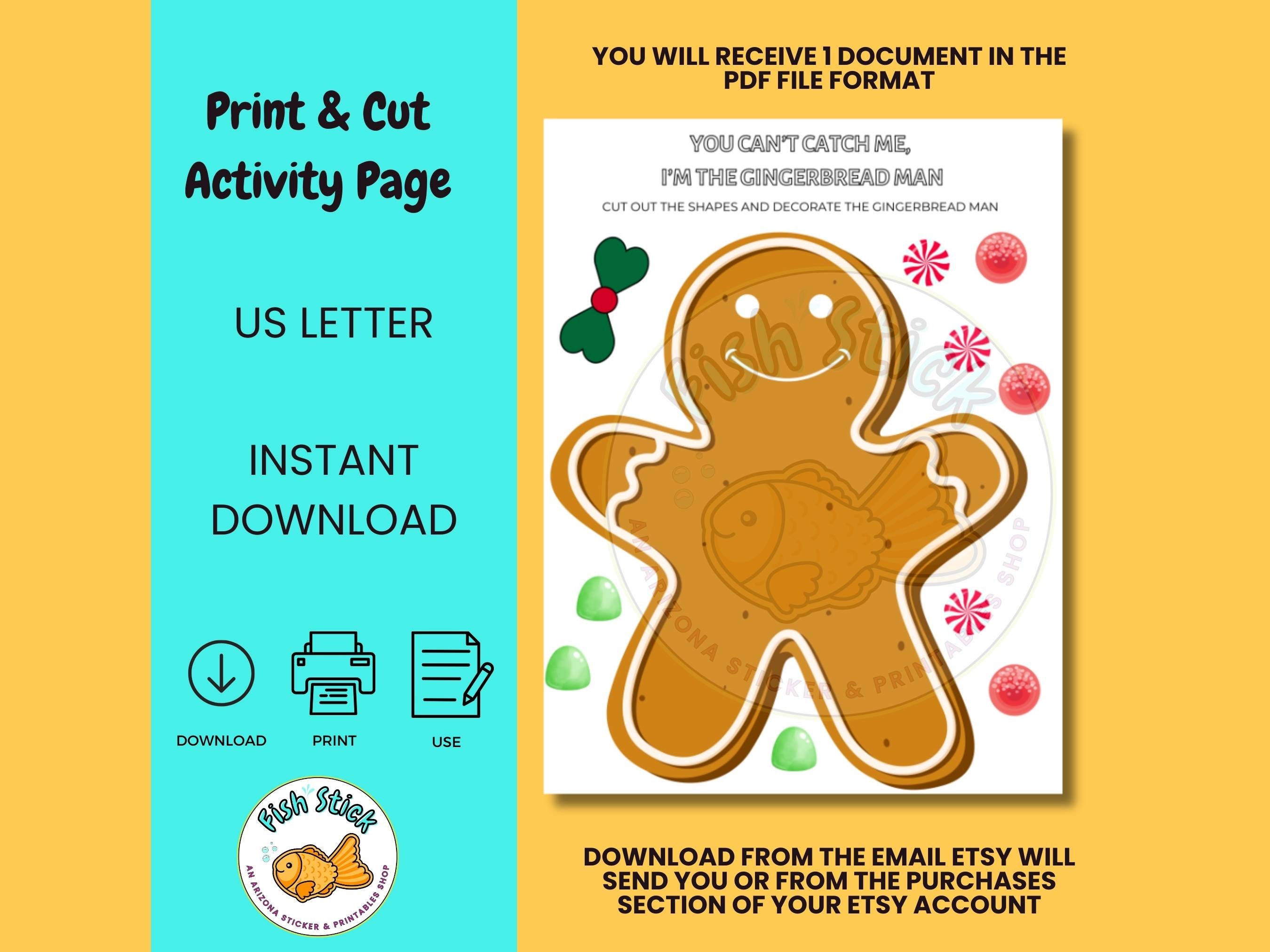 Gingerbread Man Activity Sheet, Print & Cut Activity Sheet, Kids ...