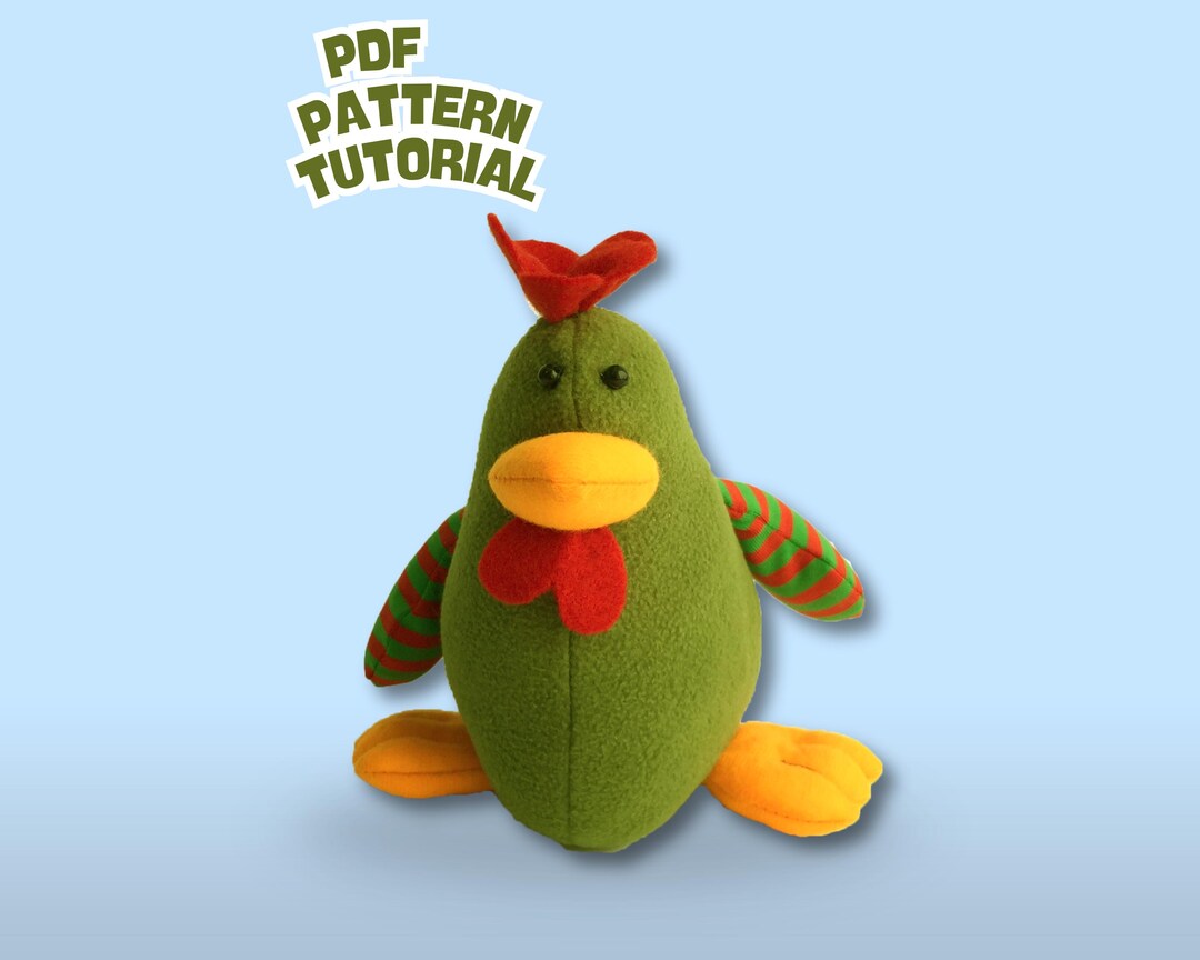 Cute Hen PDF Sewing Pattern, Chicken, Rooster Plush Animal Sewing ...