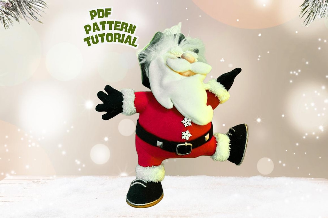 Santa Claus Plush Sewing Pattern PDF – Cute Standing Santa Doll With ...