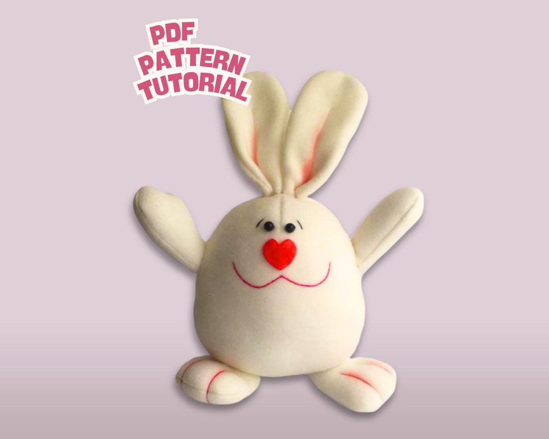 Bunny Plush Sewing Pattern | Soft Toy PDF Tutorial | Easy Felt Bunny ...
