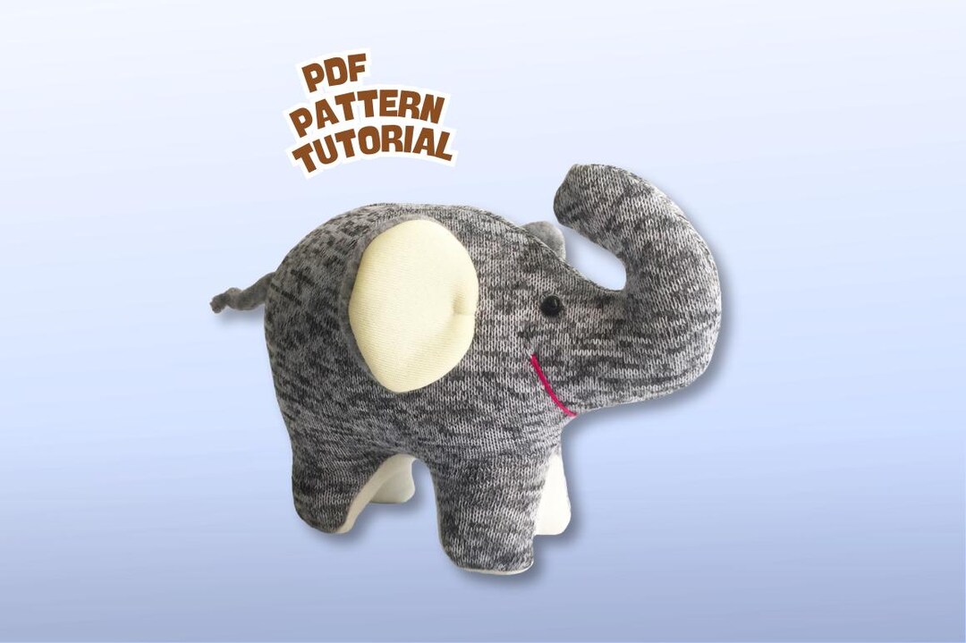 Elephant Plush Sewing Pattern PDF | Cute Stuffed Animal DIY | Soft Toy ...