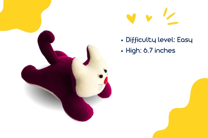 Lazy Kitten Plush Pattern - Etsy