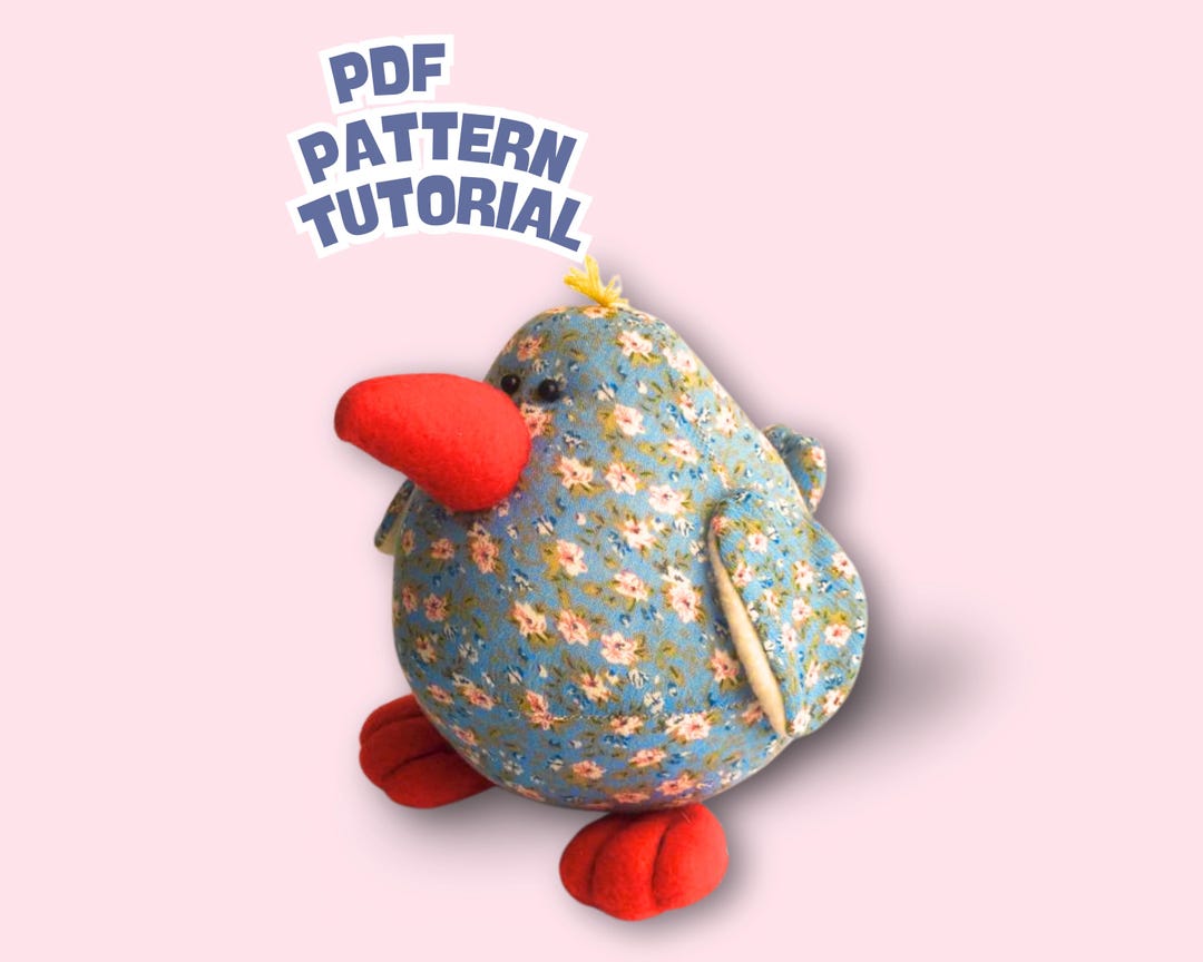 Chubby Bird PDF Sewing Pattern Tutorial, Soft Plush Cute Toy, Easy ...